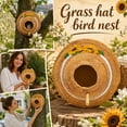 3PCS Straw Hat Birdhouse, Resin Straw Hat Bird Shelter With Sunflower ...