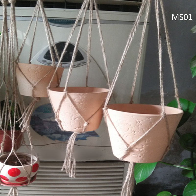 Pot Hanging Rope Basket Braided Garden Handcrafted Holder Sale ...