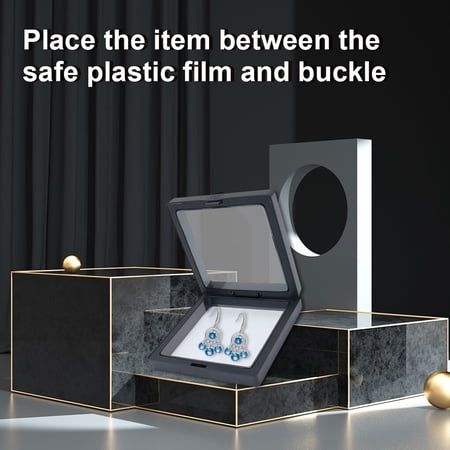 10 Pieces Transparent PE 3D Jewelry Frames Display Box Stand Coin ...