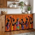 Black Orange Girls Boho Pantry Cabinet Curtains 28''x51'', Retro Ethnic ...