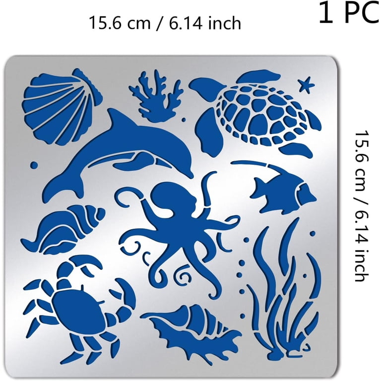 Ocean Stencils Ocean Theme Matte Metal Stencils Dolphins Turtles Crabs