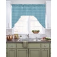 Aqua Blue Kitchen Swag Valances for Windows, Modern Geometric Abstract ...