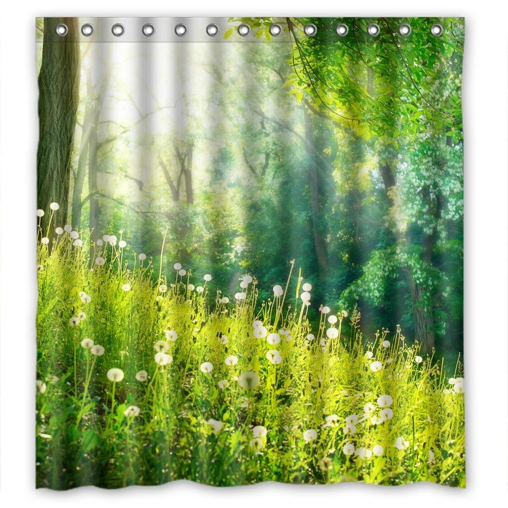 Greendecor Unique Design Pattern Waterproof Shower Curtain Set With