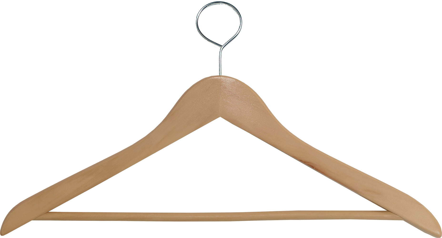 Wooden Closed Loop Hangers with Natural Finish and Suit Bar For Hotels ...