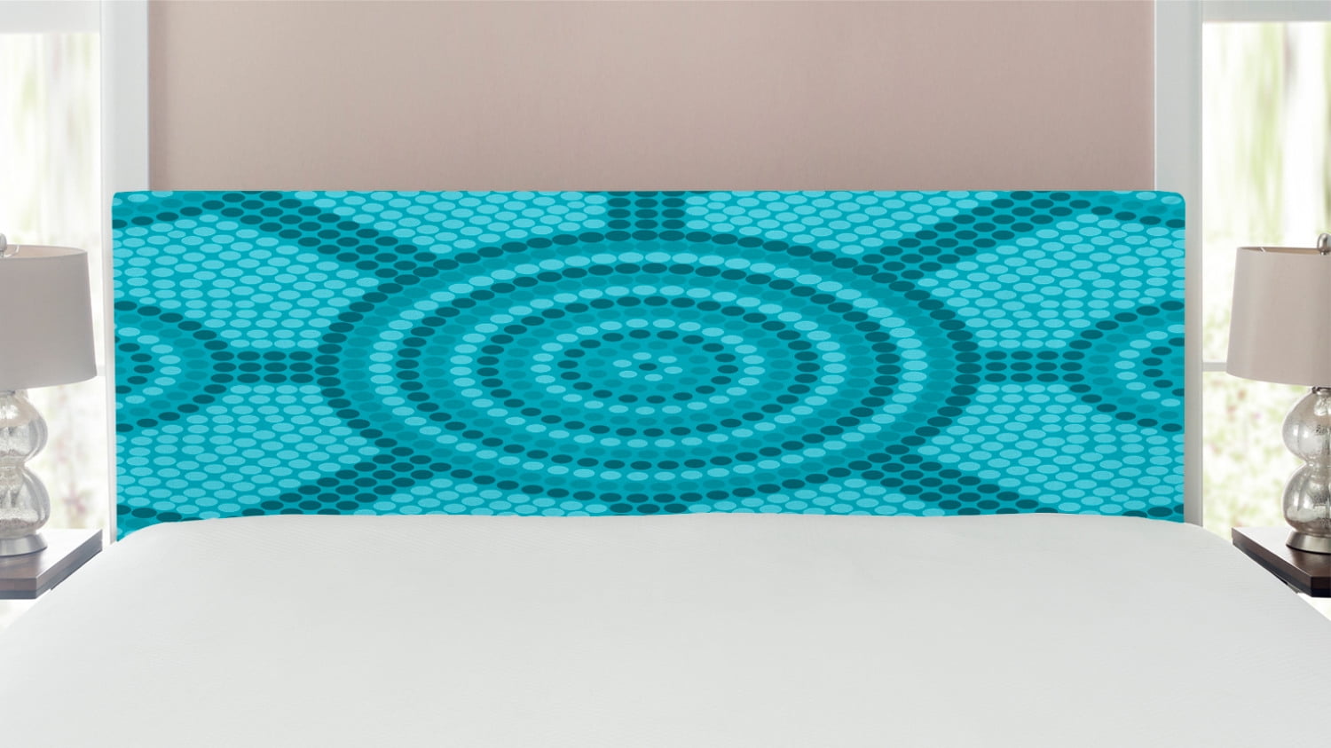 Teal Headboard, Abstract Aboriginal Dot Painting Native Prehistoric ...