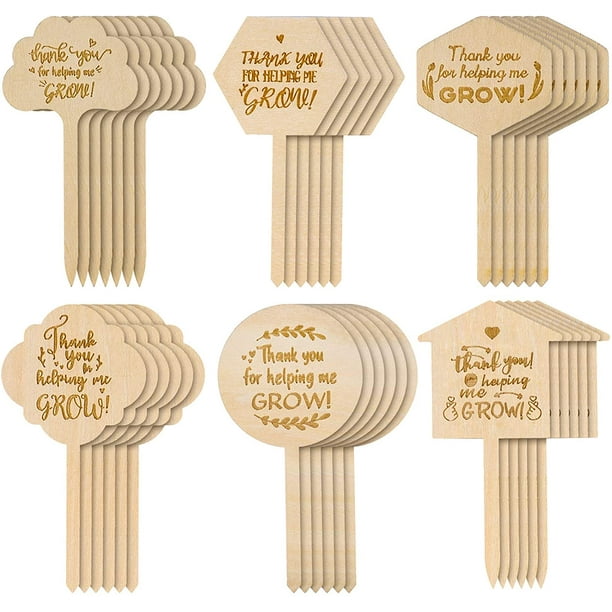 36 Pieces Thank You for Helping Me Grow Plant Markers Wooden Plants ...