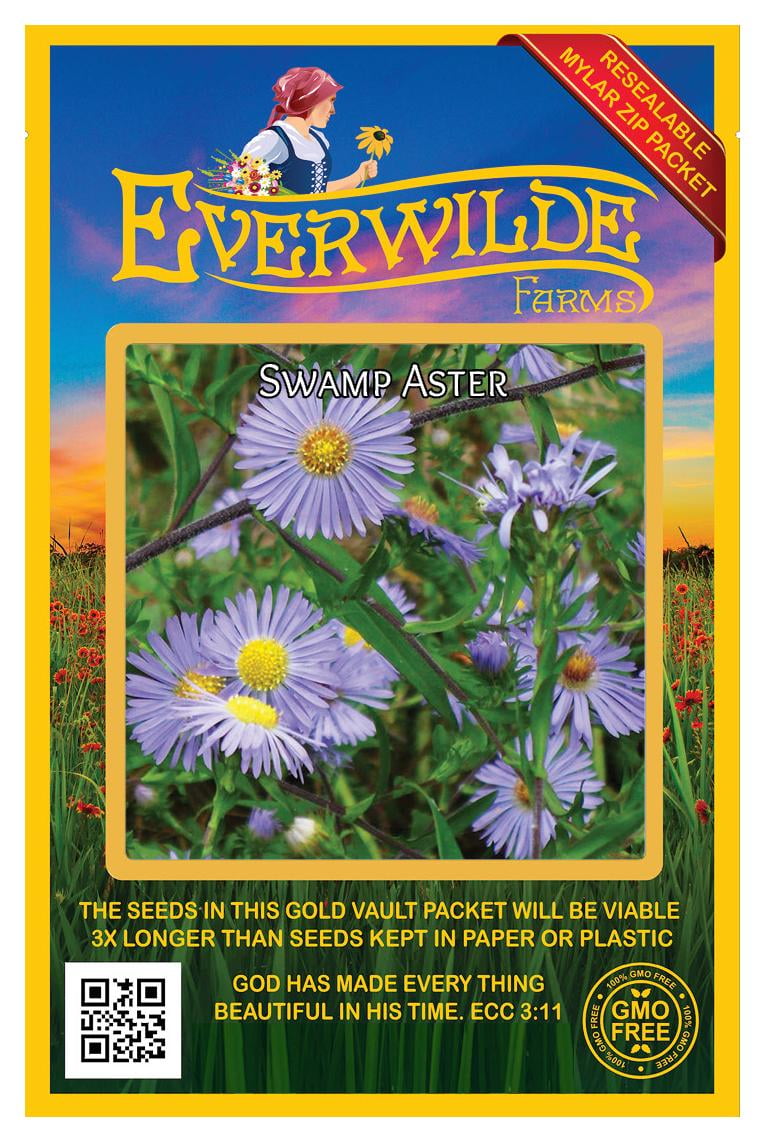 Everwilde Farms - 1000 Swamp Aster Native Wildflower Seeds - Gold Vault Jumbo Bulk Seed Packet ...