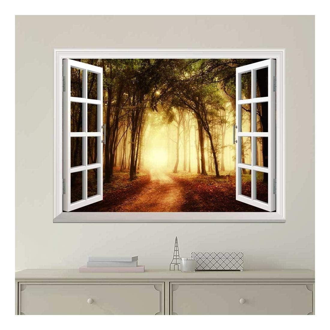 wall26 - Modern White Window Looking Out Into a Road That Leads to a ...