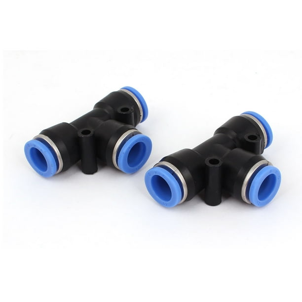 2 Pcs Pneumatic T Connector Tube OD 1/2" Air Tube Quick Release Fitting ...