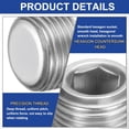 BDKWID-5 Pcs 304 Stainless Steel Pipe Plug 3/8" BSP Male Internal Hex ...