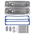 Black Aluminum Short Finned Valve Covers - SBC 1987-1997 5.0L/5.7L 305/ ...
