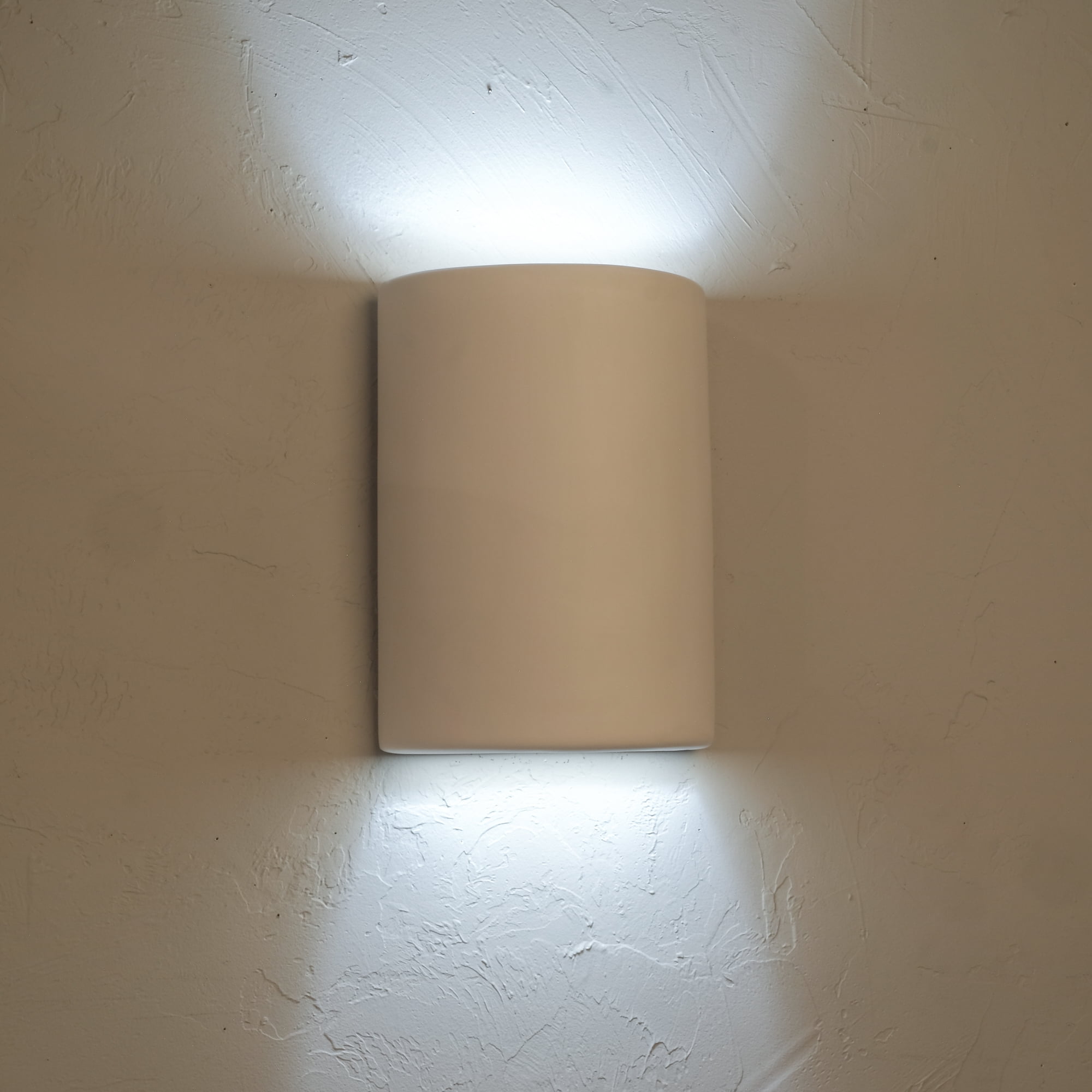 Gilly 13" High Ceramic Outdoor Wall Light, Paintable White Bisque, LED ...