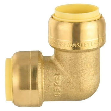 SharkBite 1/2 Inch 90 Degree Elbow, Pack of 12, Push to Connect Brass Plumbing Fitting, PEX Pipe ...