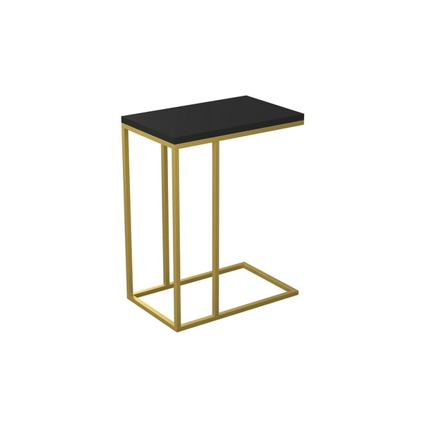 S & Co. Accent Table 19L C-Shaped Black Gold Metal - Walmart.com ...