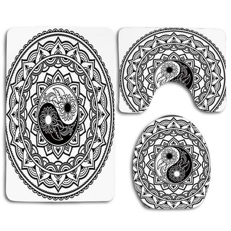 EREHome Ying Yang Ornate Symbol Lace Style Blossom Patterns ...