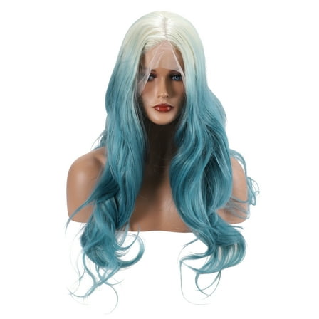 Unique Bargains Lace Front Wigs Long Body Wave for women Blonde 24 ...
