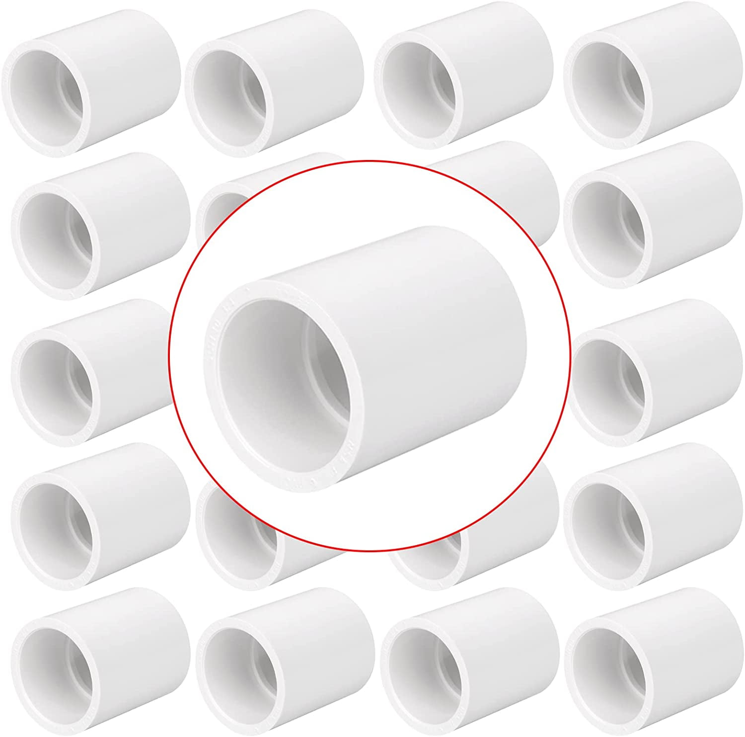 SHIBA-20 Pack 3/4" PVC Pipe Coupling Adapter Pipe Fittings (Socket x ...