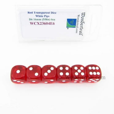 Santa Dice White Opaque with Red Pips D6 16mm (5/8in) Pack of 4 Wondertrail - Walmart.com