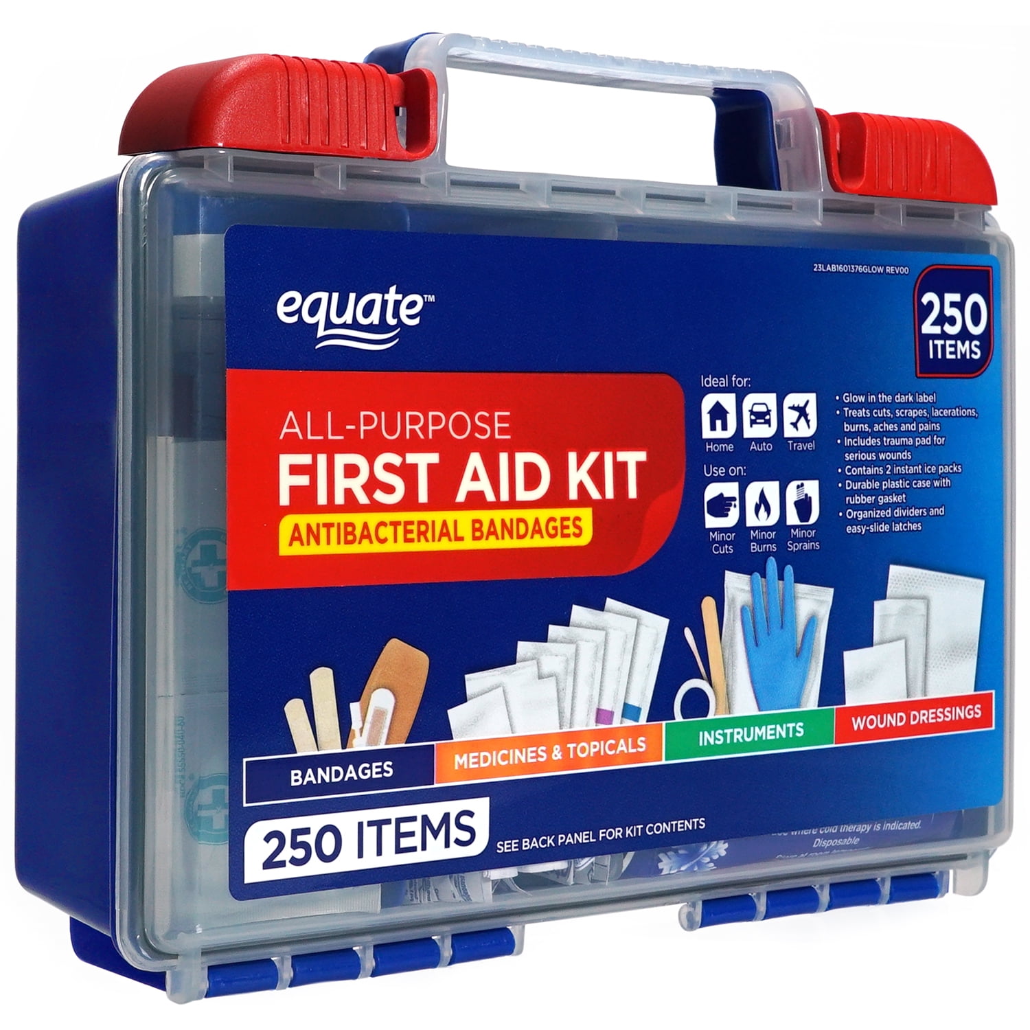 Equate All-Purpose First Aid Kit, 250 Pieces