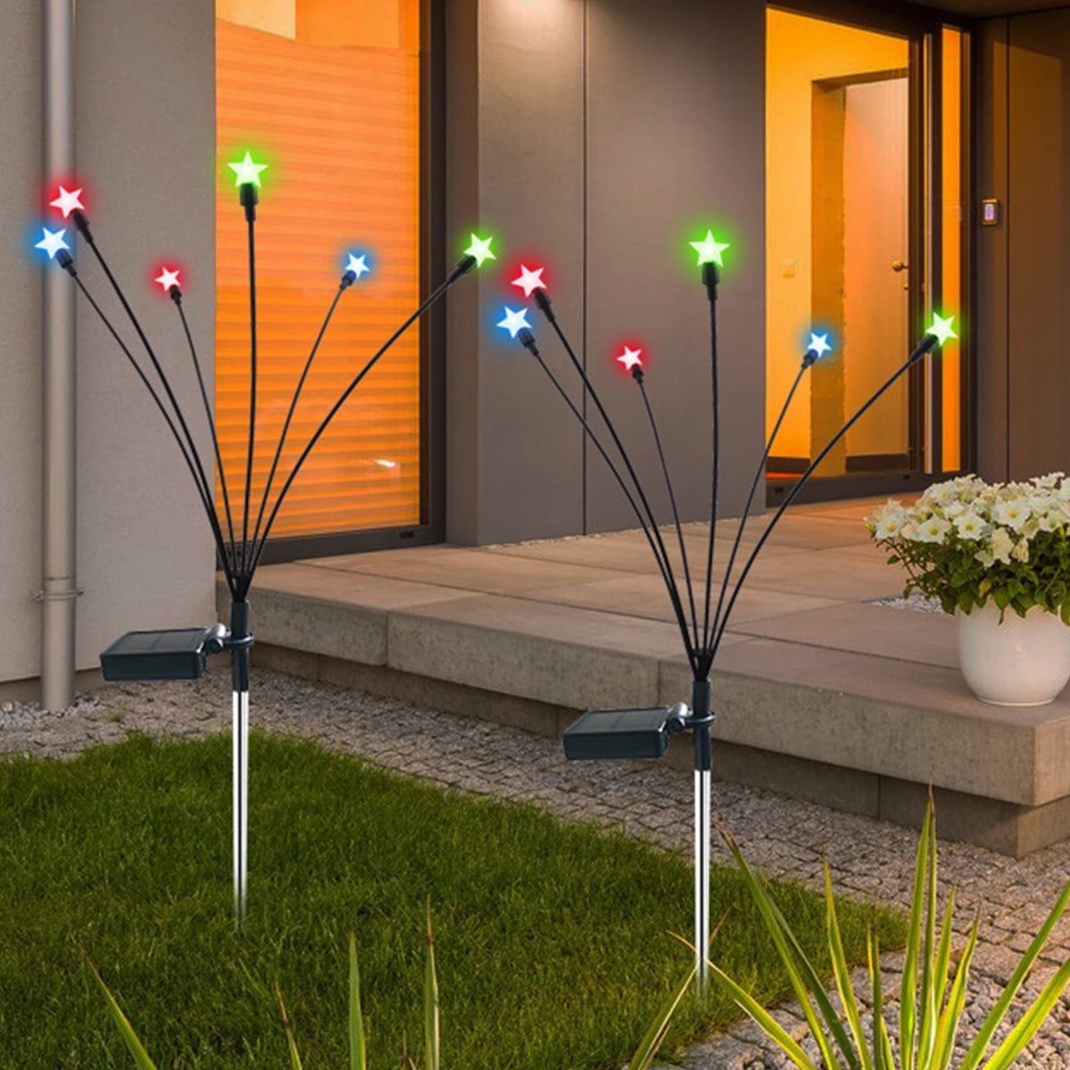 Toorise 2Pcs Solar Starburst Swaying Garden Lights Starburst Swing ...