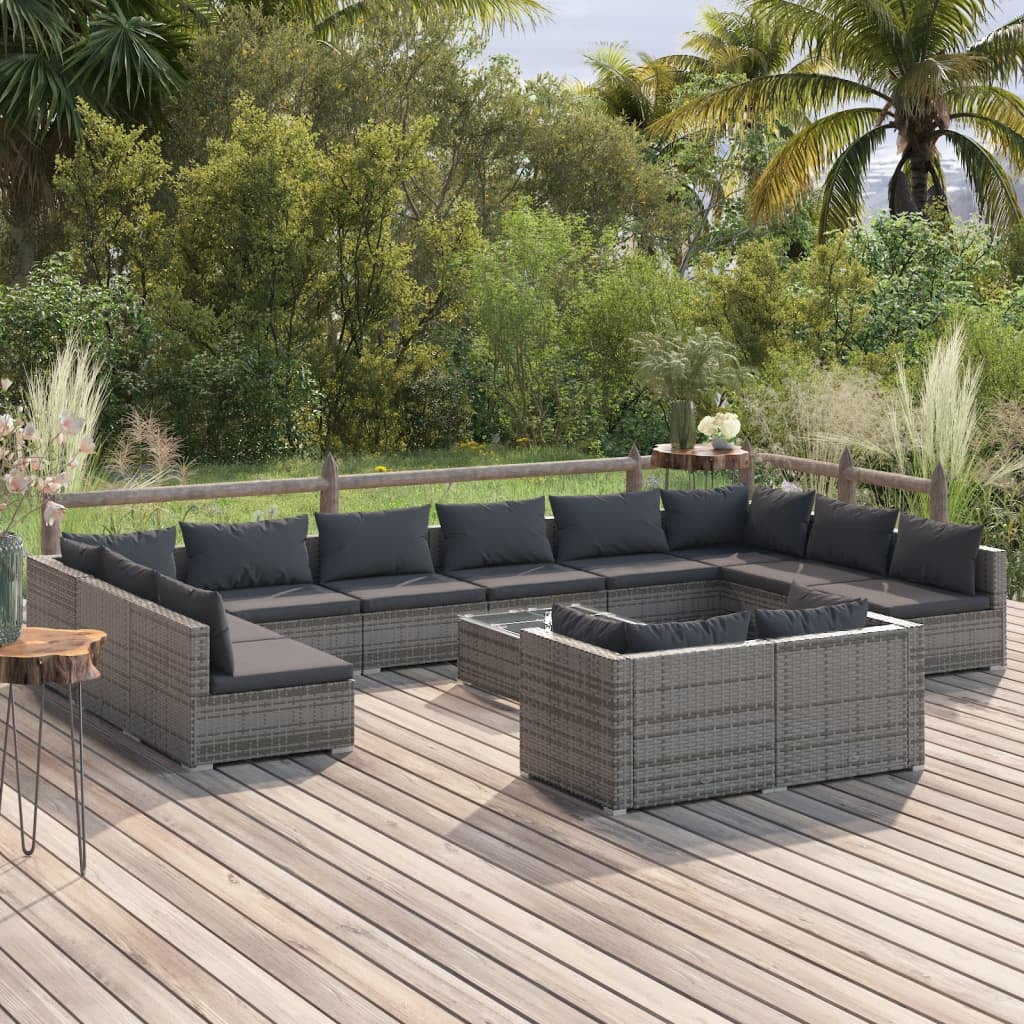 Click here for Vidaxl 13 Piece Garden Lounge Set With Cushions Gr... prices