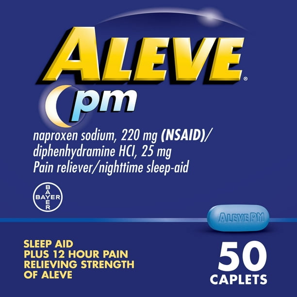 Aleve PM Pain Reliever & Nighttime Sleep Aid Caplets ‐ 50 Count - Walmart.com