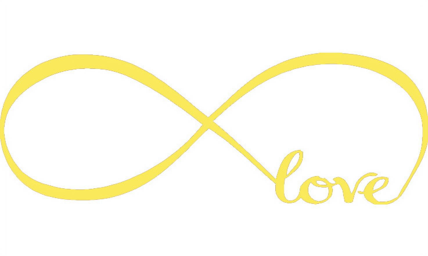 Gold 10" x 28" Infinity Symbol Word Love Vinyl Art Decal - Walmart.com