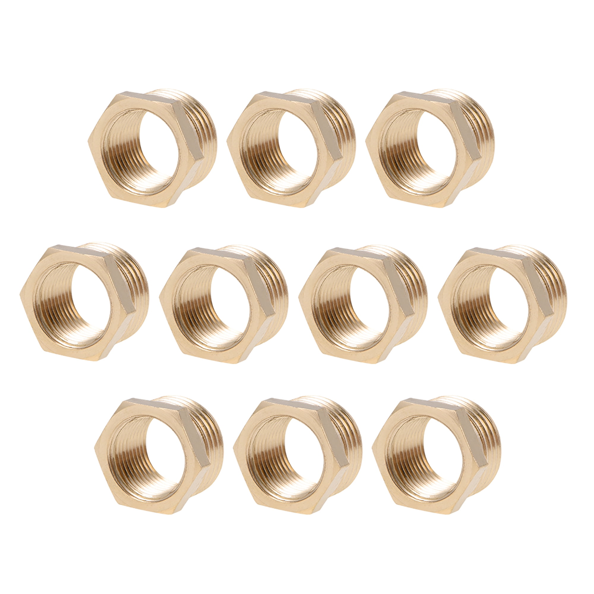 Brass Threaded Pipe Fitting G1/2 Male x G3/8 Female Hex Bushing Adapter ...
