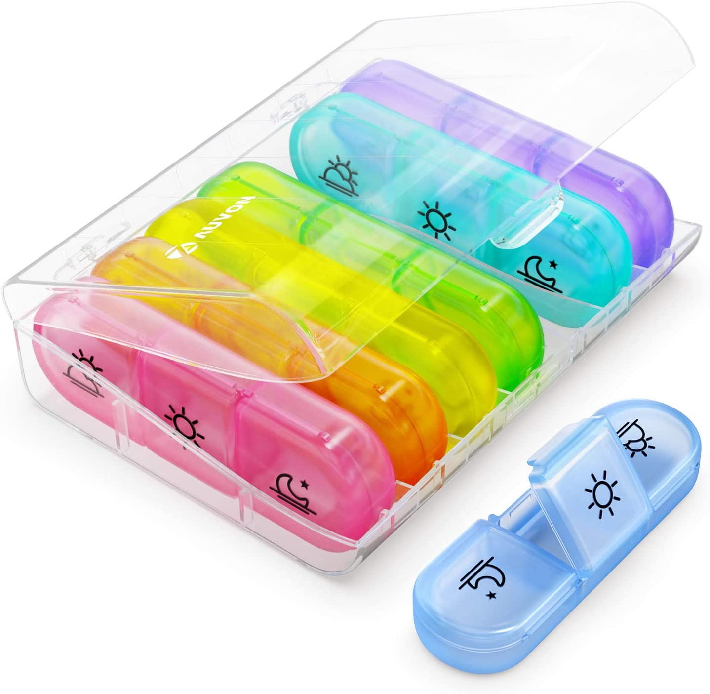 weekly pill box 7 days 3 times a day, portable pill box 7 days with ...