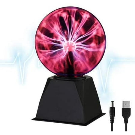 TESNN 6 Inch Plasma Ball USB Lamp Light, Plasma Ball Touch and Sound ...