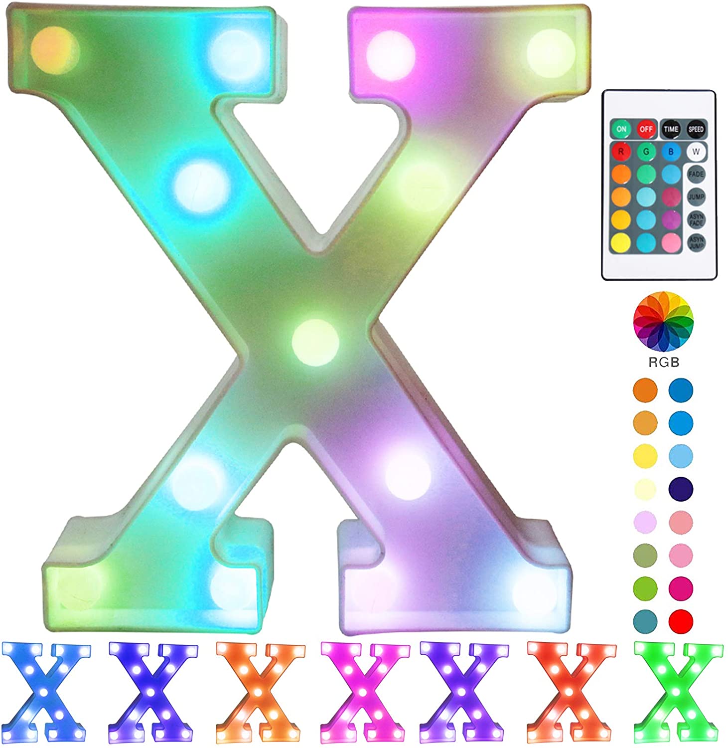 Colorful LED Marquee Letter Lights with Remote – Light Up Marquee Signs ...