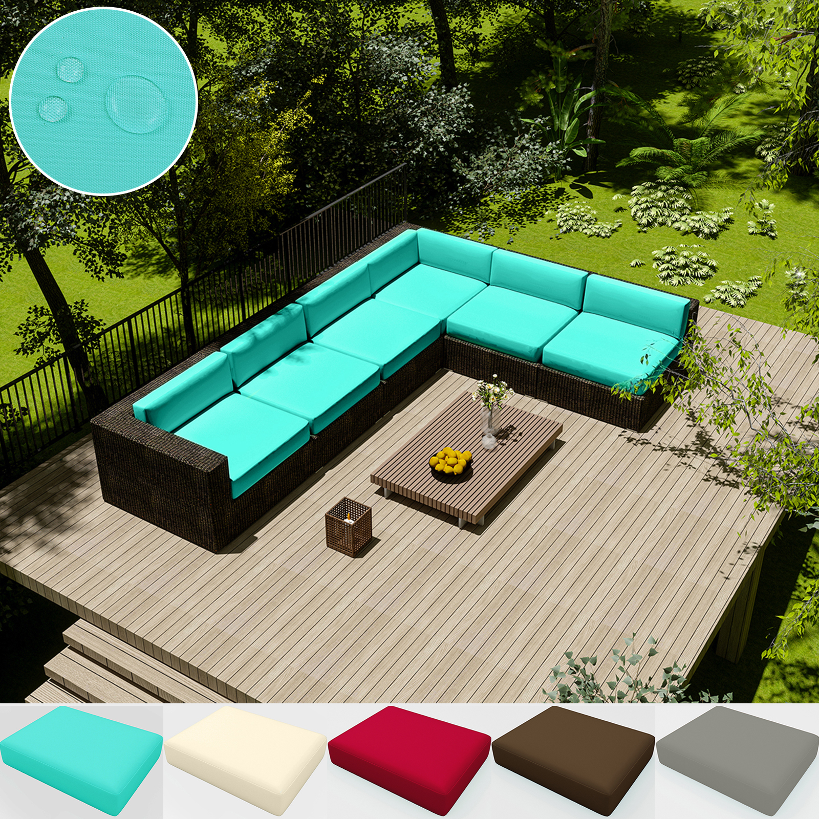 Lapalife Patio Cushion Covers Replacement Waterproof Outdoor Cushion Lapalife Patio Cushion Covers Replacement Waterproof Outdoor Cushion
