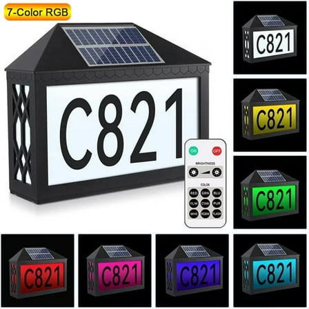 RigidBeam Solar Address Sign Waterproof LED Illuminated House Numbers ...