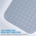 SlipX Solutions Extra Long 39x16 Vinyl Non-Slip Bath Mat, Gray, Machine ...
