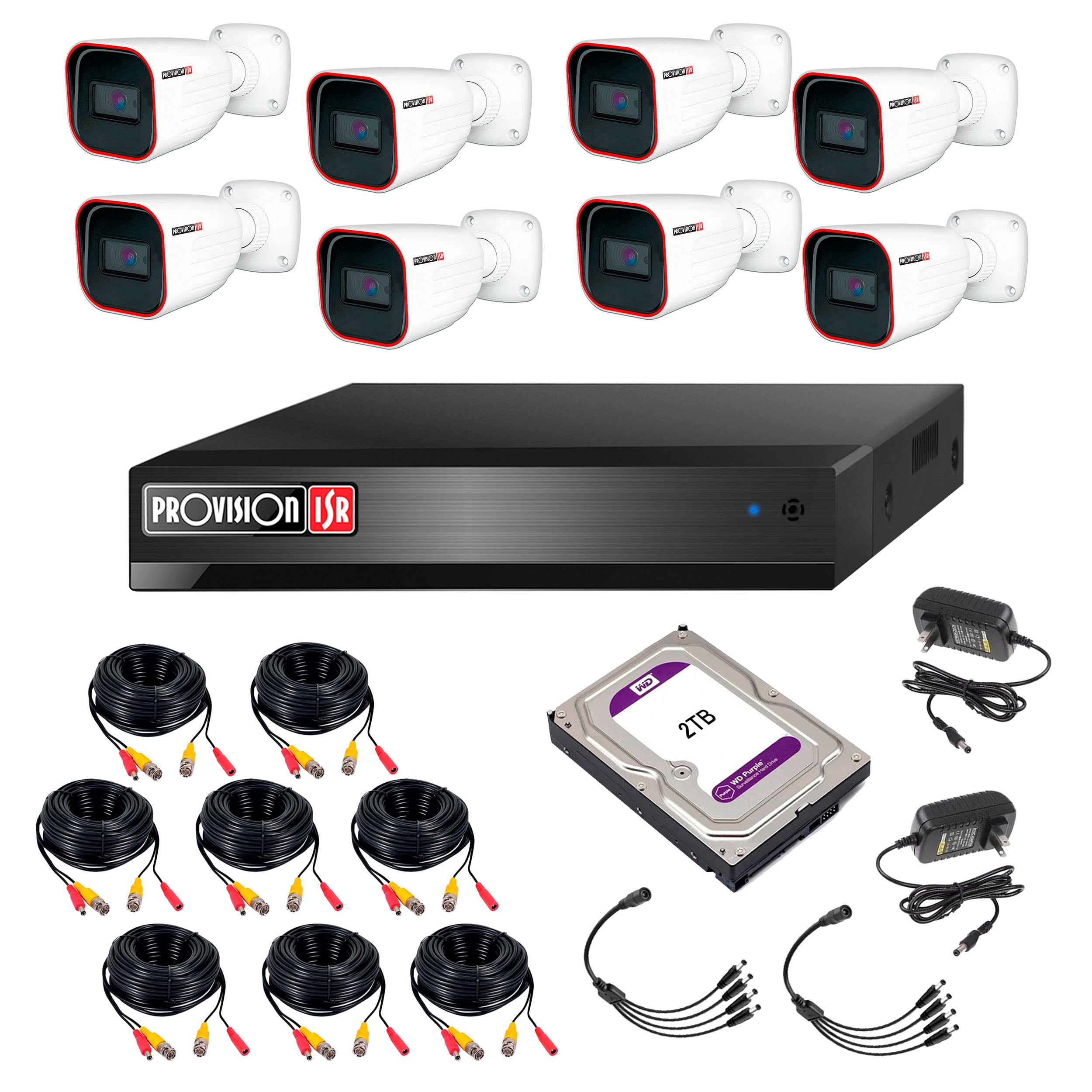 Kit de Video Vigilancia Provision ISR DVR 8 Canales 8 Camaras Bala ...