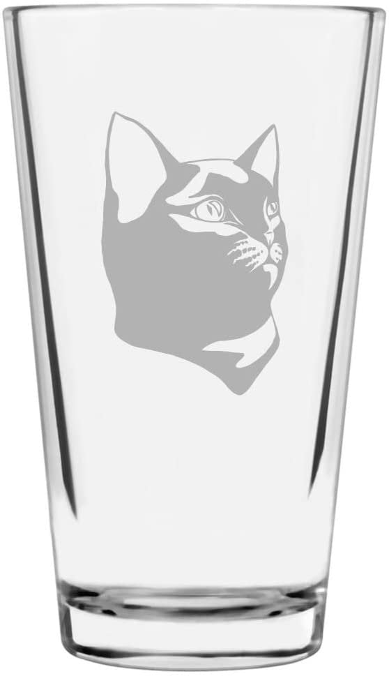 Bombay Face Cat Themed Etched 16oz Libbey Pint Glass - Walmart.com