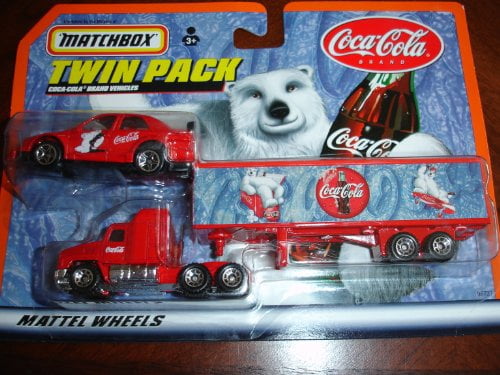 MATCHBOX TWIN PACK COCA-COLA BRAND VEHICLES~RED CAR and TRUCK (1999 ...
