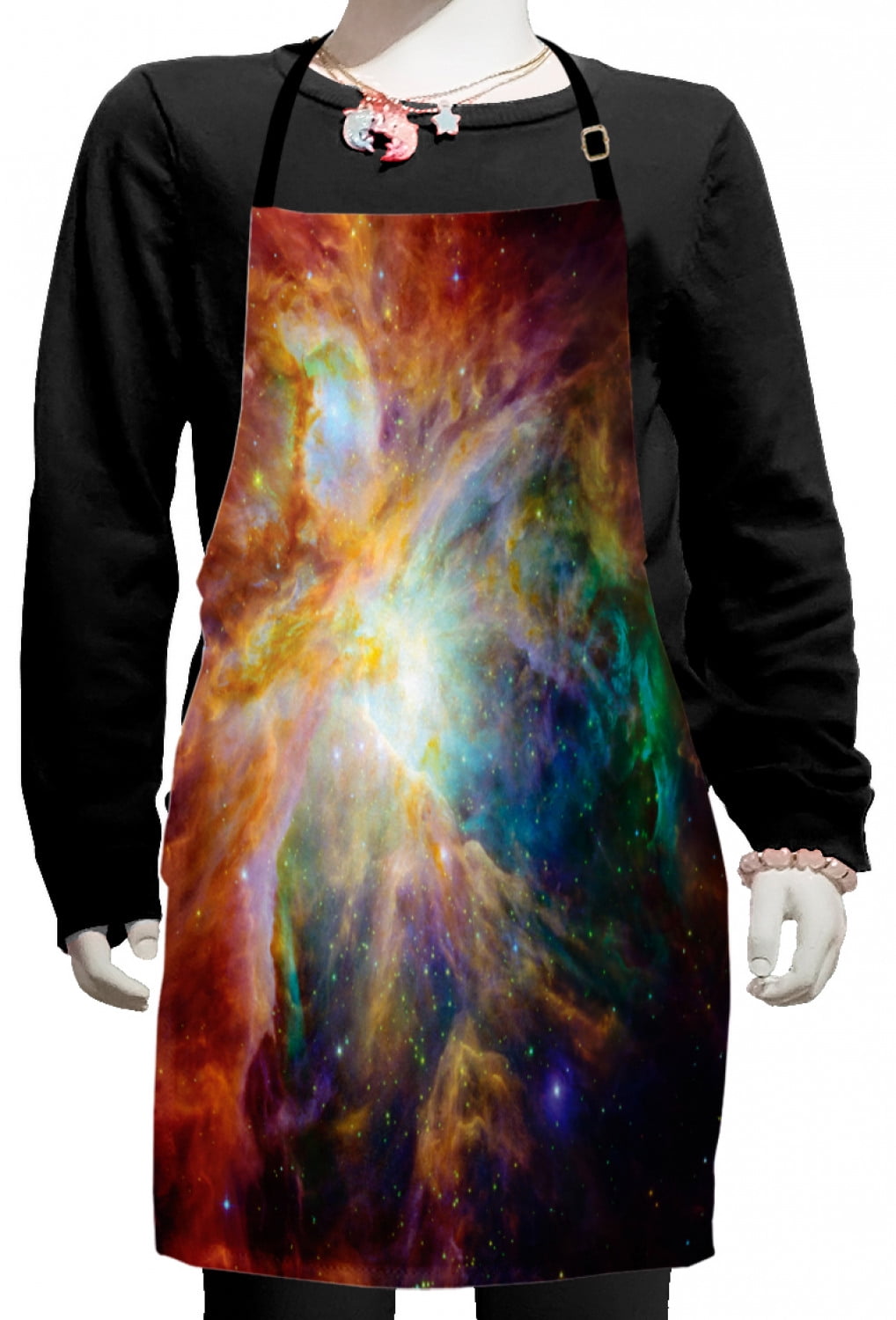 Outer Space Kids Apron, Universe Themed Composition with Stars and ...