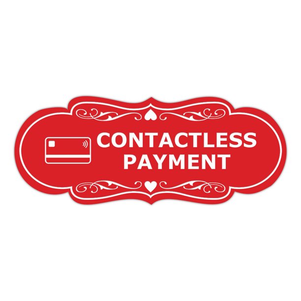 Signs ByLITA Designer Contactless Payment Sign (Red) - Large - Walmart.com