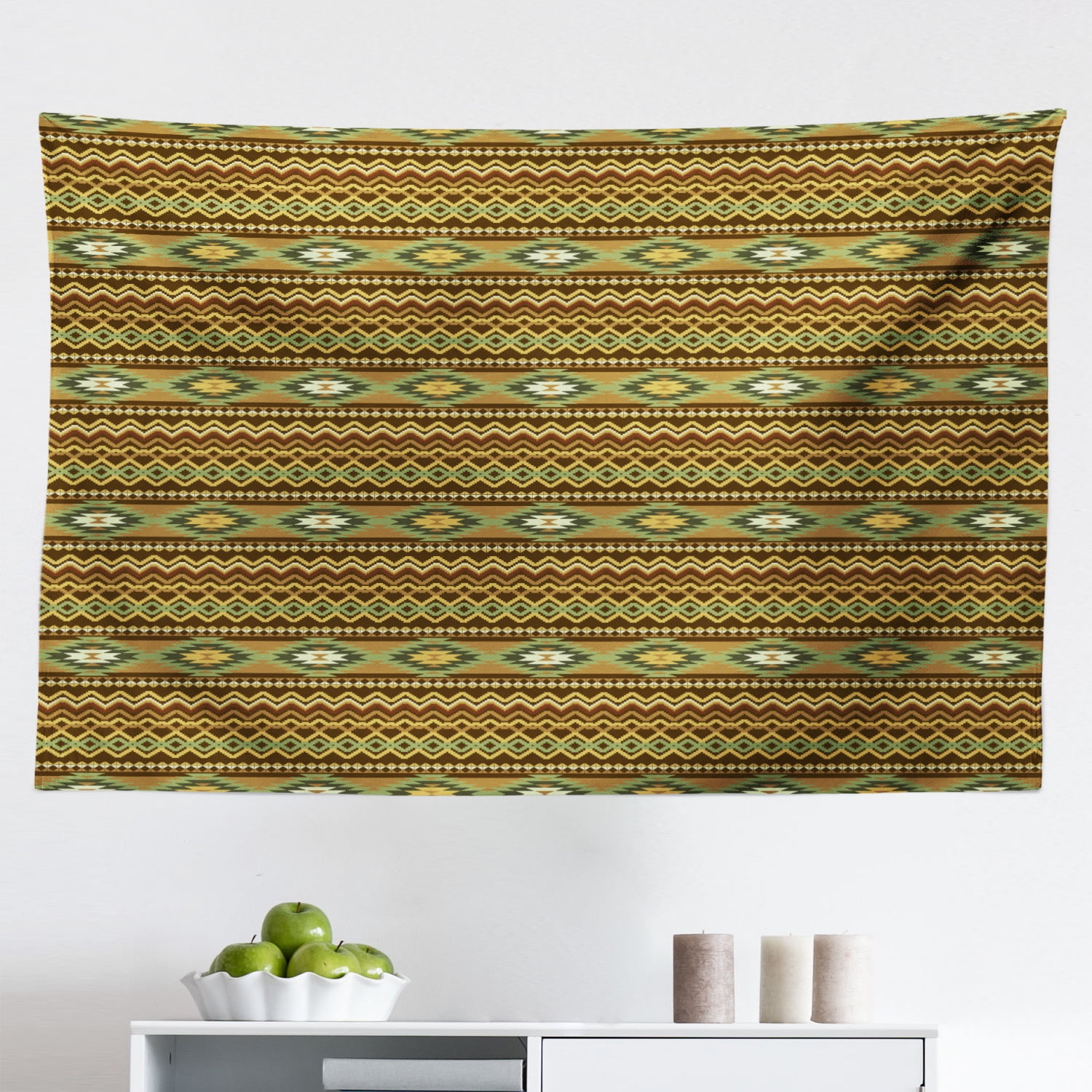 Native Tapestry, Prehistoric Old Fashioned Indigenous Pattern Print ...