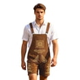 BOOMNY Oktoberfest Mens Short Bib Overalls Wide Leg Jumpsuits for Men ...