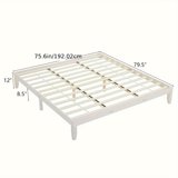 Elegant King Washed White Pine Bed Frame - Classic Design, Durable MDF ...