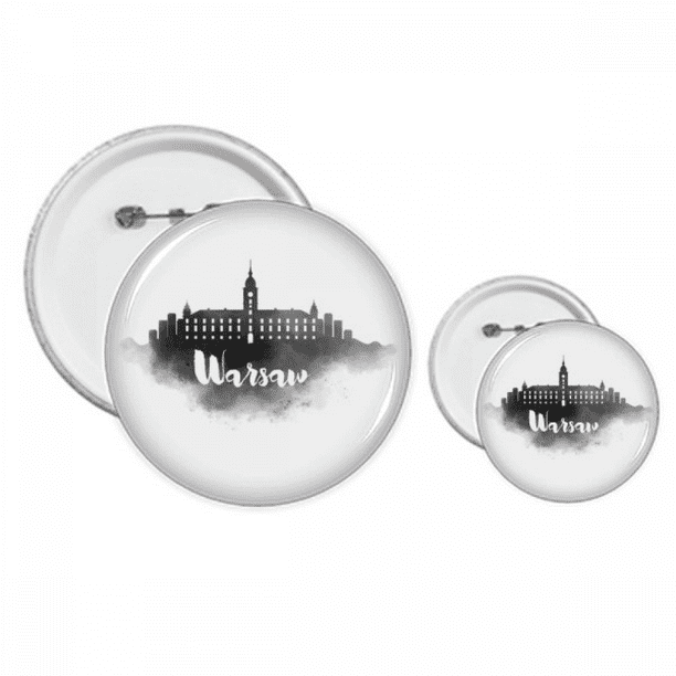 Warsaw Poland Landmark Ink City Pins Badge Button Design Kit Craft Sets ...