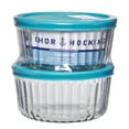 Anchor Hocking Sculpted Glass Food Storage Container with Lids, 4 Cup ...