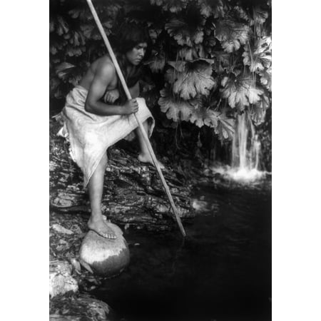 Hupa Fisherman, C1923. /Na Hupa Native American In Western America ...
