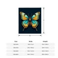 Durable Soft & Warm Flannel Blanket - Cozy Blue & Orange Butterfly ...