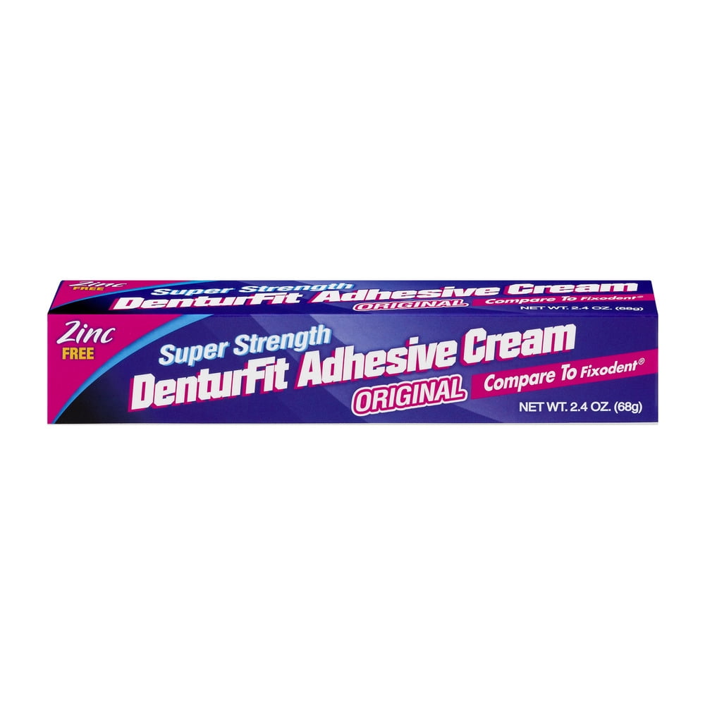 Super Strength DenturFit Adhesive Cream, 2.4 OZ - Walmart.com