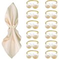 12 Pcs Gold Napkin Rings - Pearl Napkin Rings, Metal Napkin Ring for ...