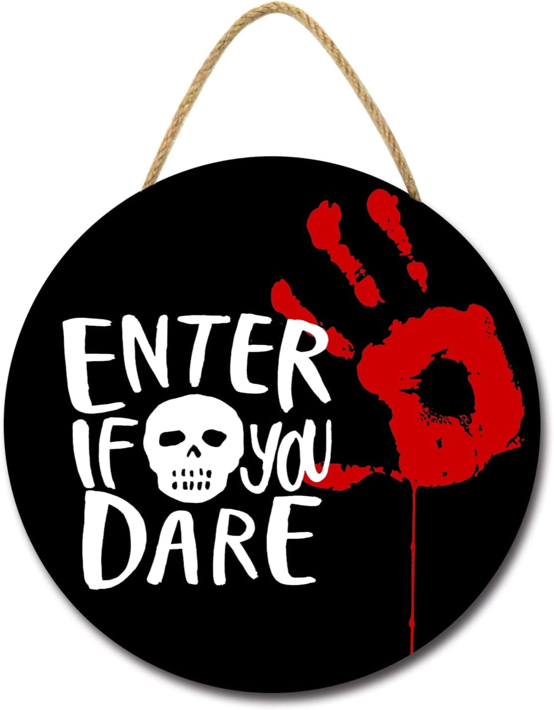 Eveokoki 11" Enter If You Dare Halloween Decoration Halloween Sign for ...