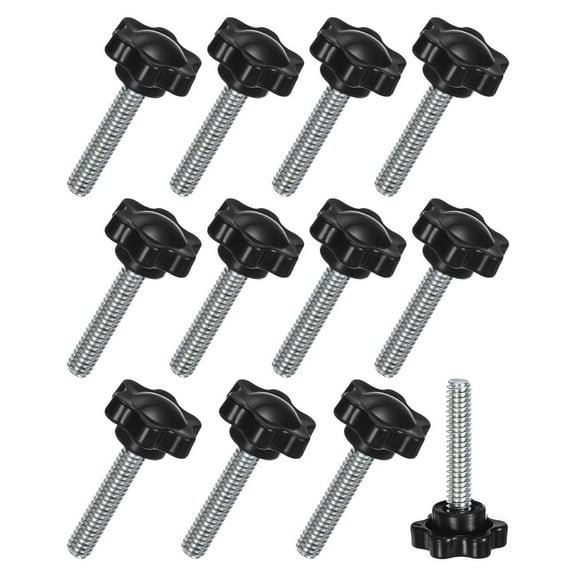 Mozeat Lens 10 Pack 6 Star Knobs 1/4 Inch 20 Female Threaded Hexagon Head Thru K - Walmart.com